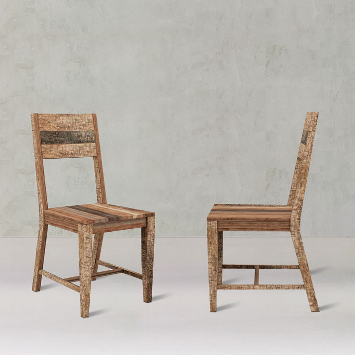 Loon Peak® Open-Back Wood Dining Chairs, Warm Natural Tone | Wayfair