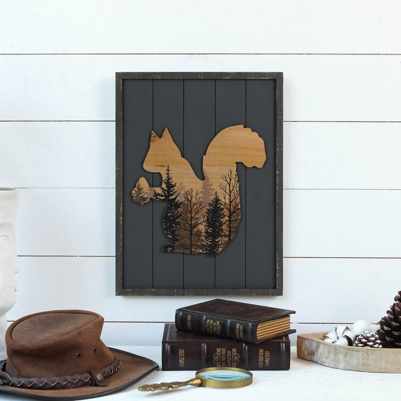 Mike & Melissa Rustic Forest Squirrel Wood Wall Decor | Wayfair