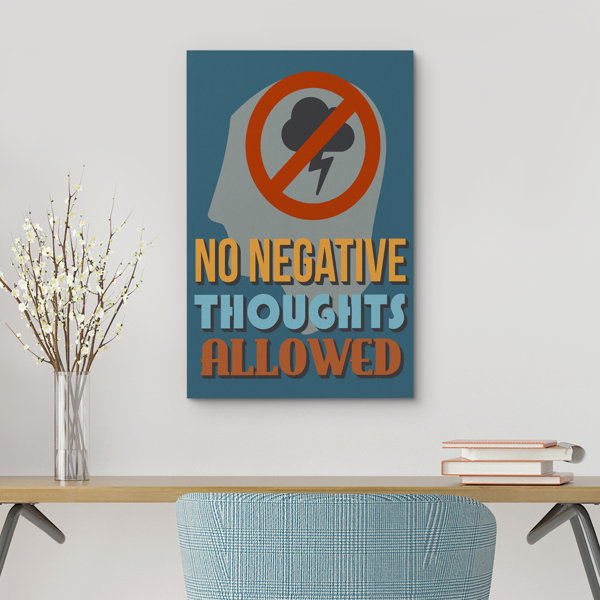 IDEA4WALL Inspirational Textual Word No Negative Thoughts Allowed On ...