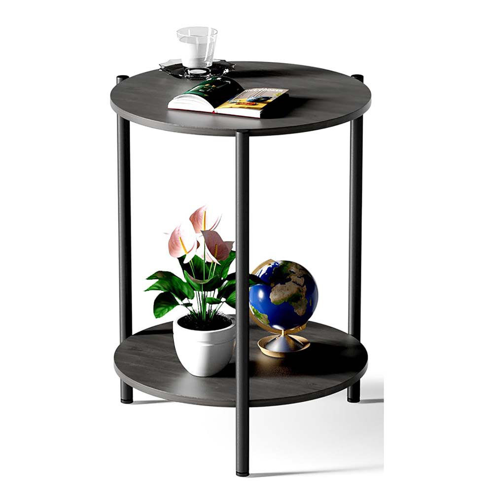 Latitude Run® Round Side Table, 2-Tier Circle End Tables With Storage ...