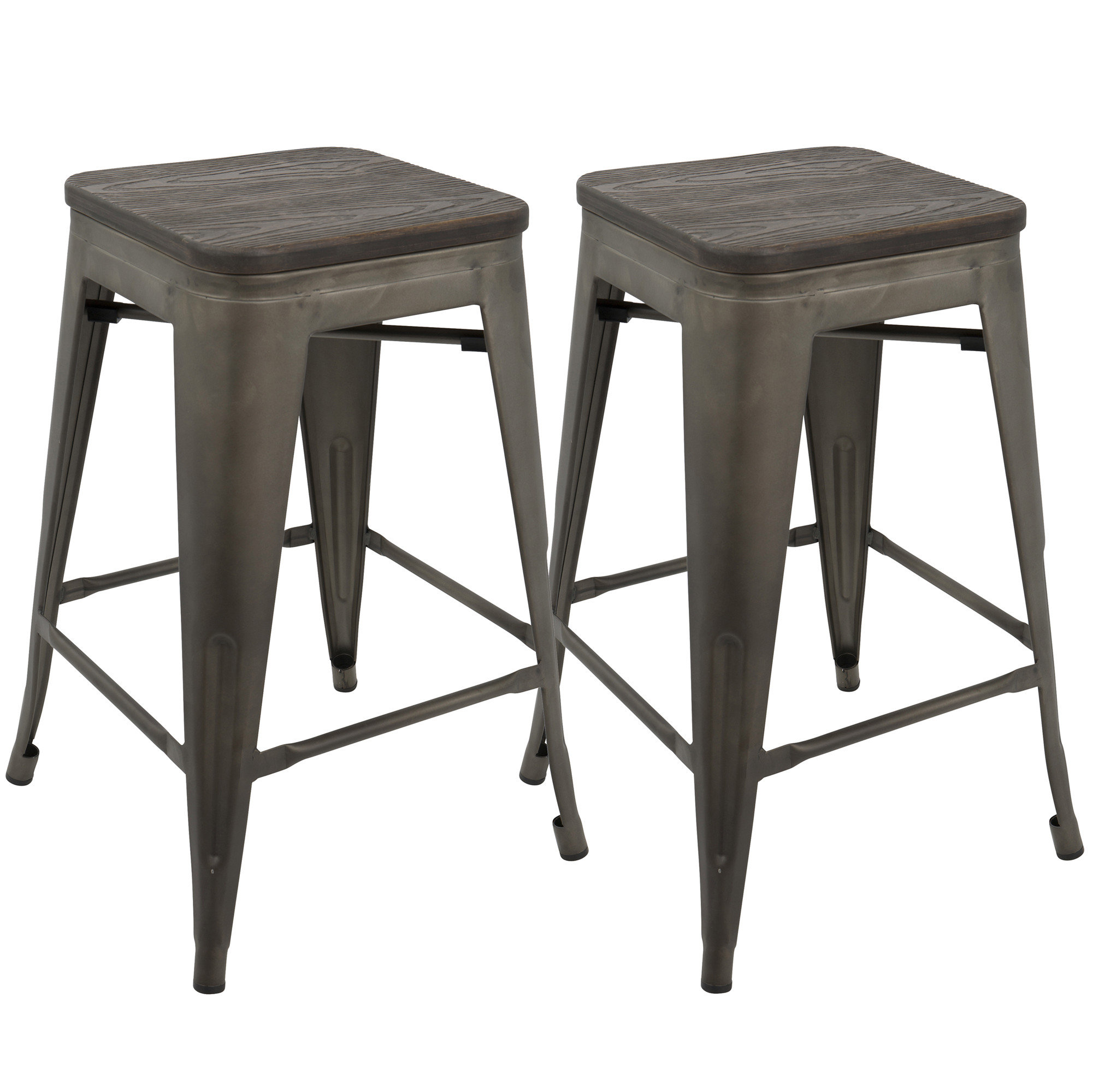 Williston Forge Jeremee Industrial Stackable Counter Stool in Antique ...