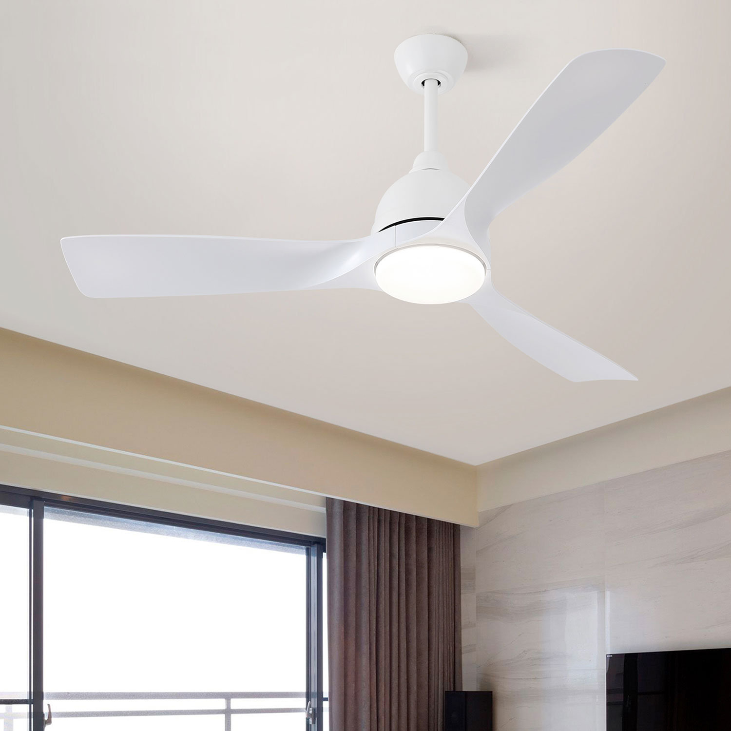 Ivy Bronx 54 Inch 6 Speed Ceiling Fan Reversible DC Motor With 3 ABS ...