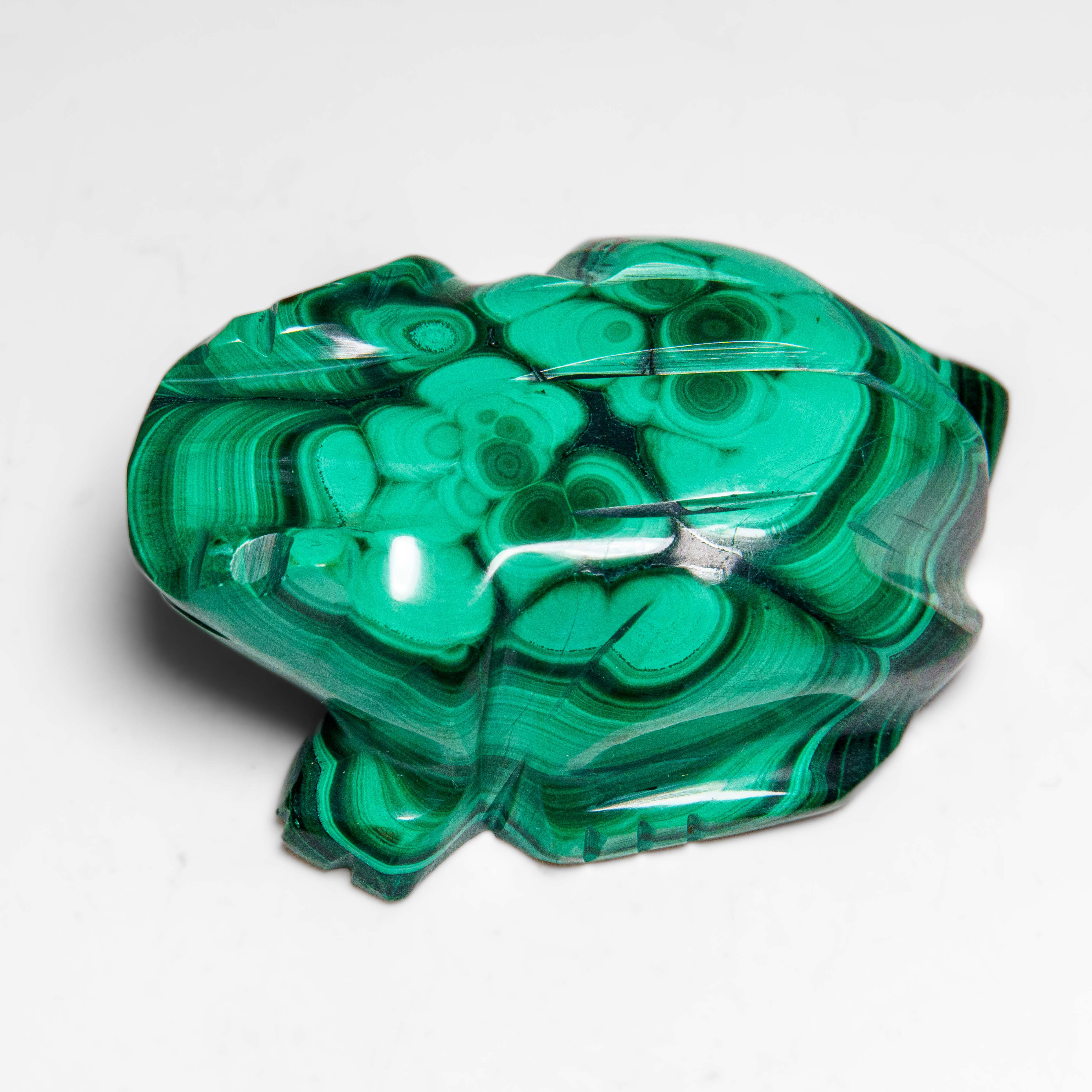 Astro Gallery of Gems Genuine Polished Malachite Frog Carving (110 ...