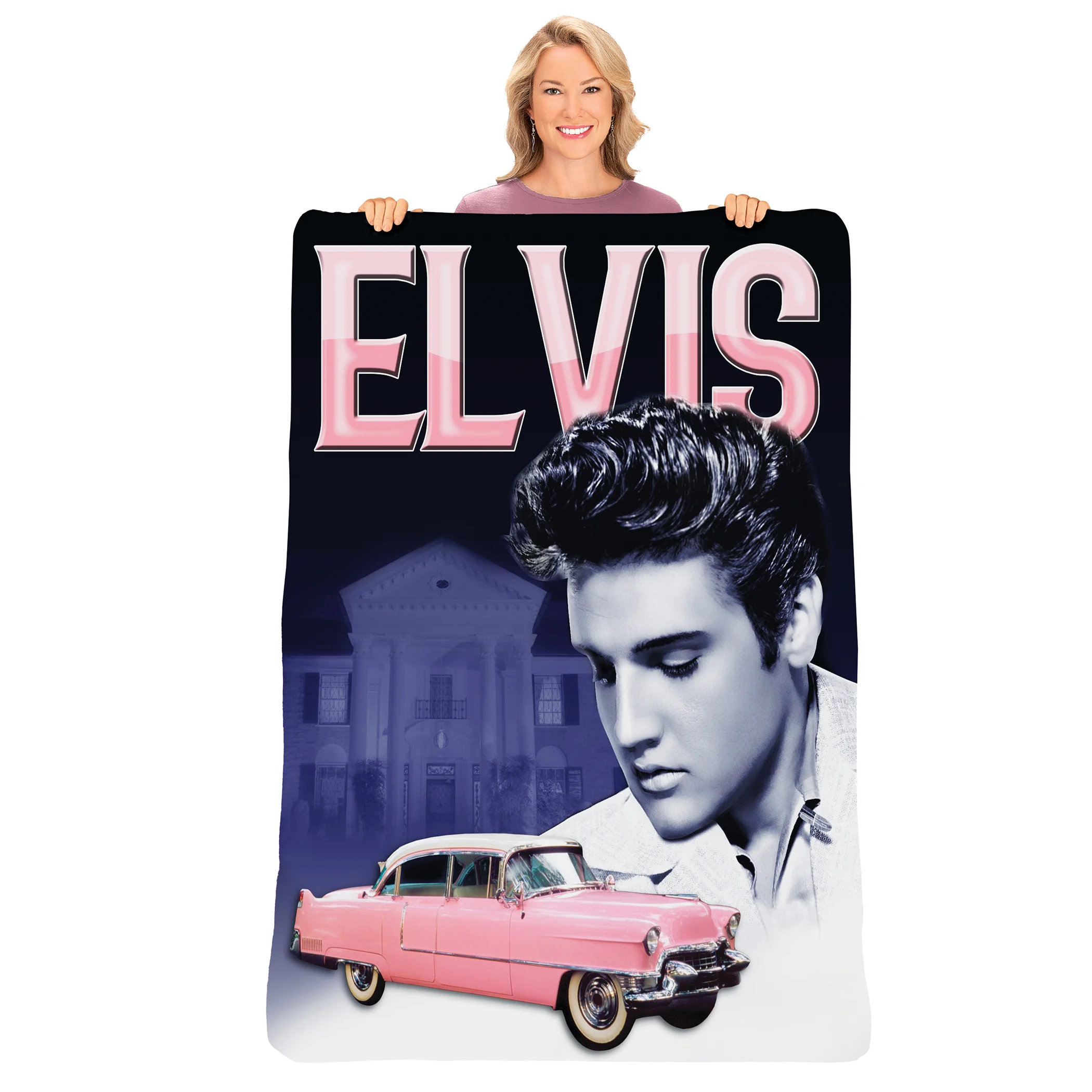 Winston Brands 5-Foot Long Elvis Pink Cadillac Cozy Throw Blanket | Wayfair
