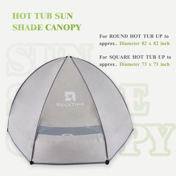 RELXTIME Hot Tub Canopy Shelter Sun Shade Outdoor Canopy With Mesh ...