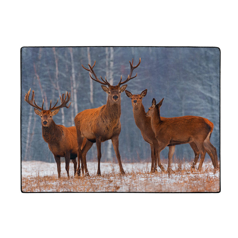 Northwest Cold Snap Deer Raschel Throw Blanket, 60 x 80 inches | Wayfair