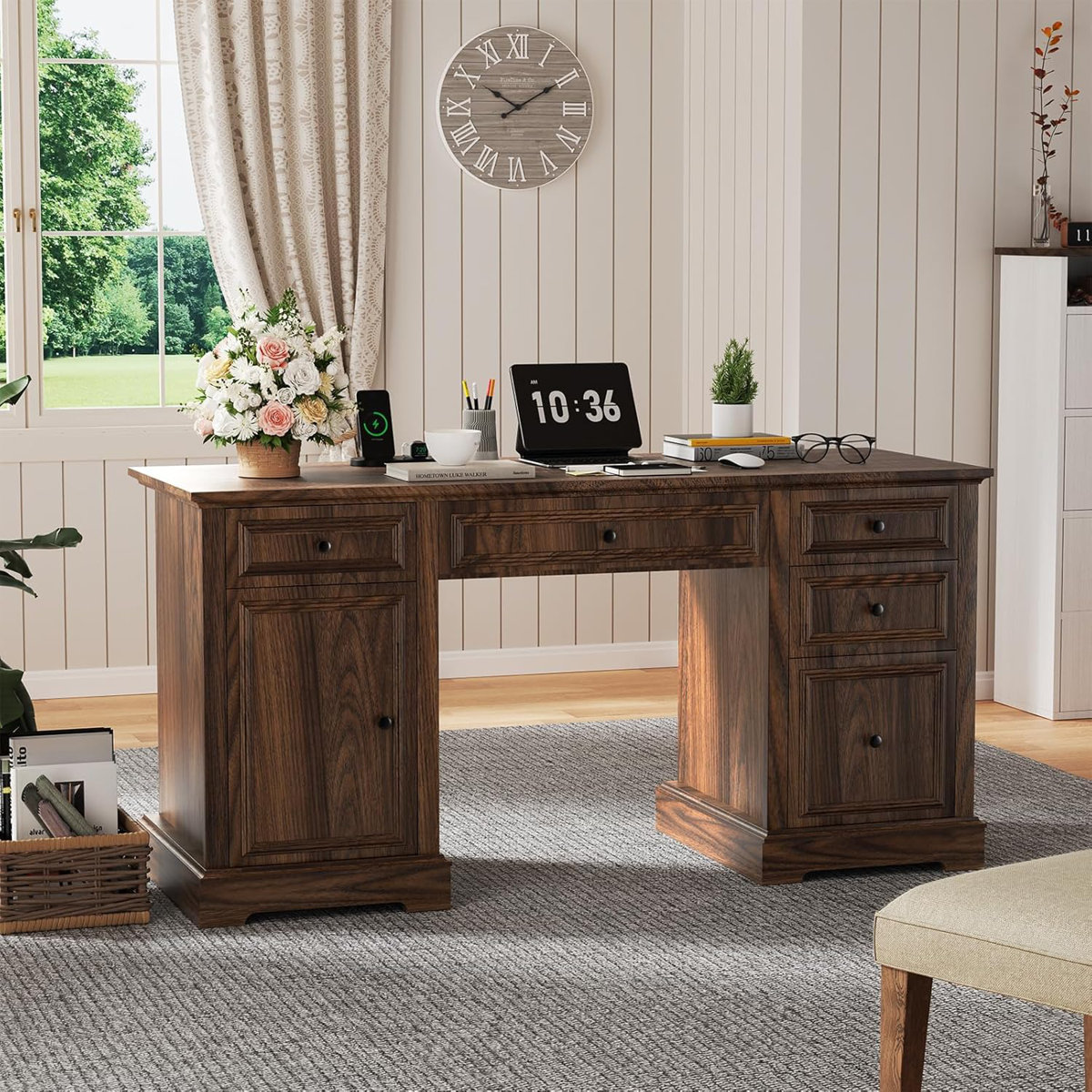 Lark Manor™ 60'' Executive Desk Rectangle Computer Desk With Storage ...