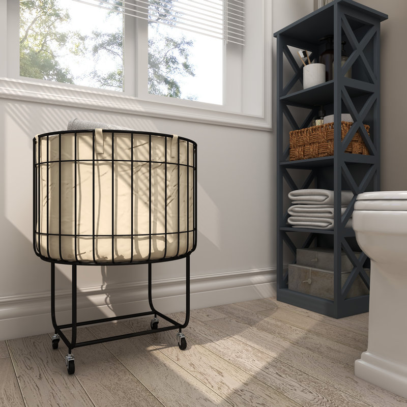 Joss & Main Everette Metal Deep Set Wire Basket Storage Cart with ...