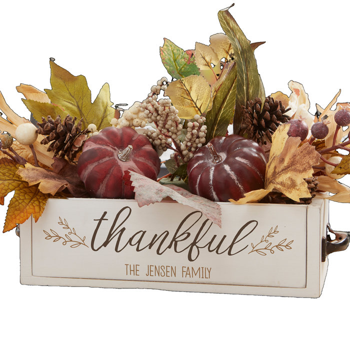 Personalization Mall Thankful Personalized Fall Wooden Box Centerpiece ...