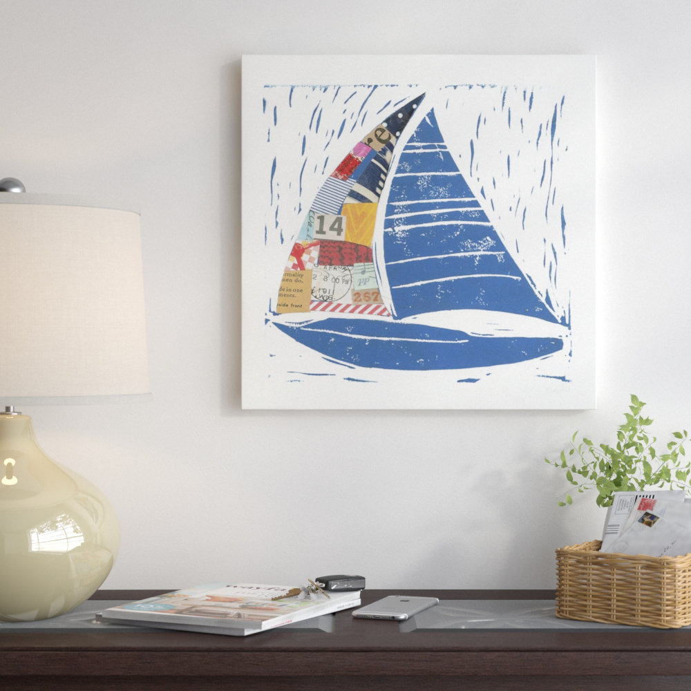 East Urban Home 'Nautical Collage IV' Graphic Art Print on Canvas ...