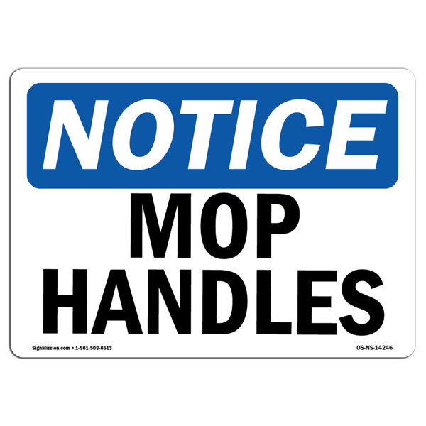 SignMission Mop Handles Sign | Wayfair
