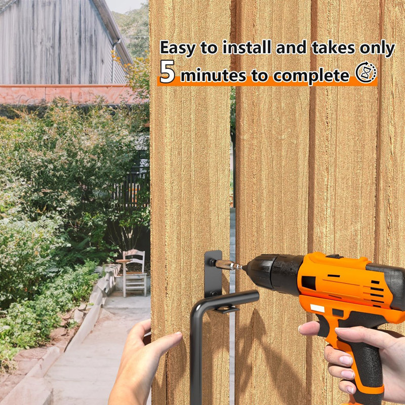 MAXAYA 12" Cane Bolts For Gates Ground Gate Latch For Wooden Metal Gate ...