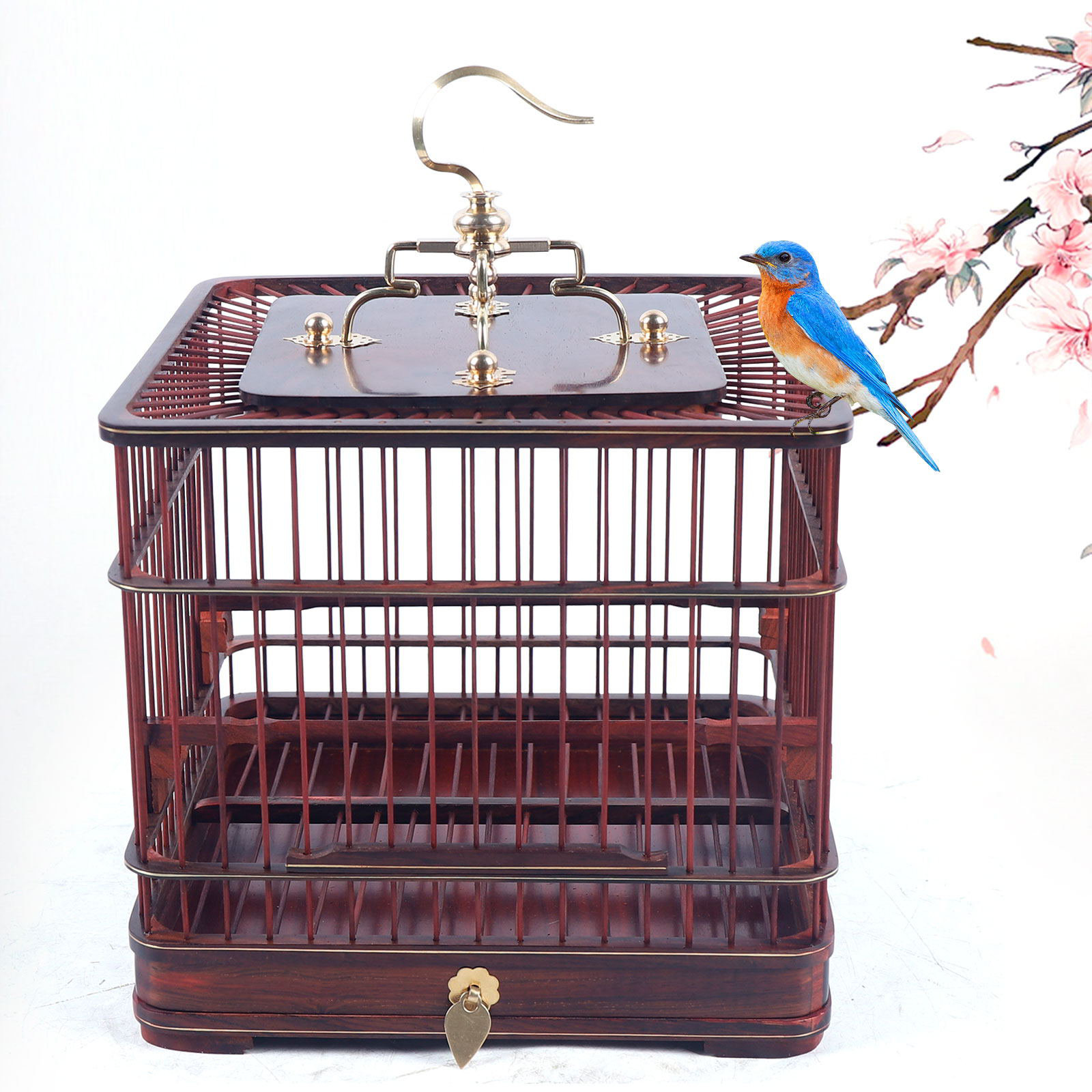 Tucker Murphy Pet™ Adarah Retro Bird Cage Wooden Aviary House Birdcage ...