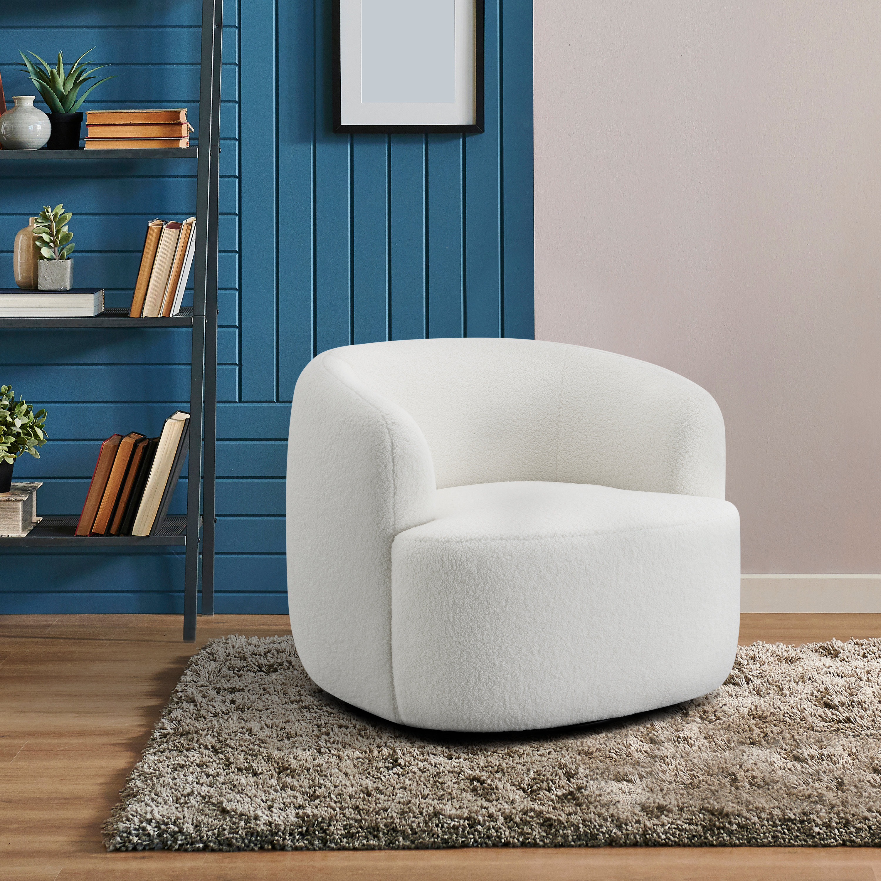 Trule Denae Natural Upholstered Swivel Accent Chair | Wayfair