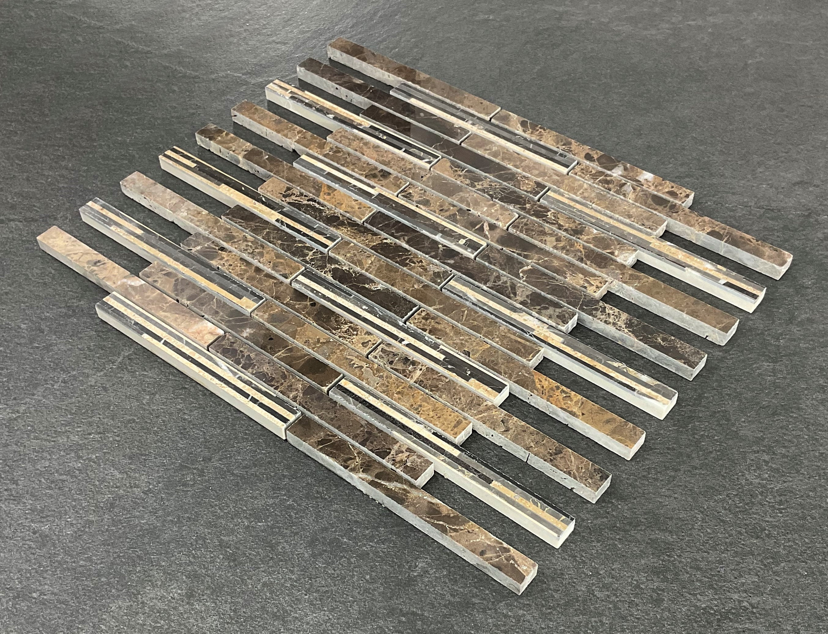 ES Stone Dark Emperador Mix Marble Moaic Tile | Wayfair