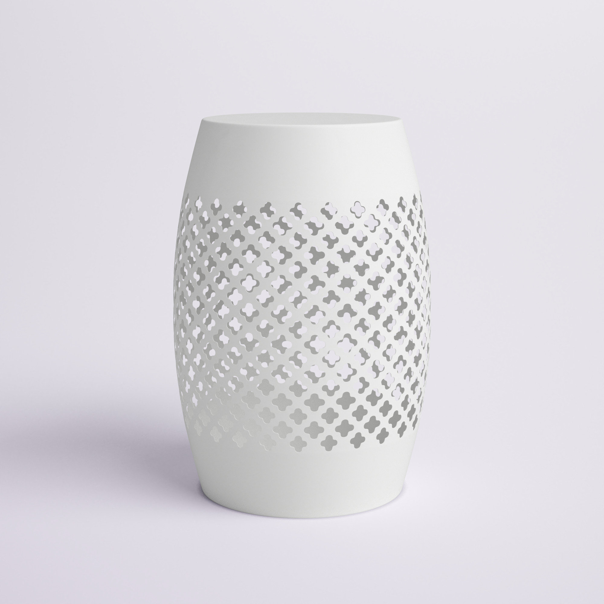 Mistana™ Evatt 12.5" Steel Patio End Table, Round Hollow Drum Side ...