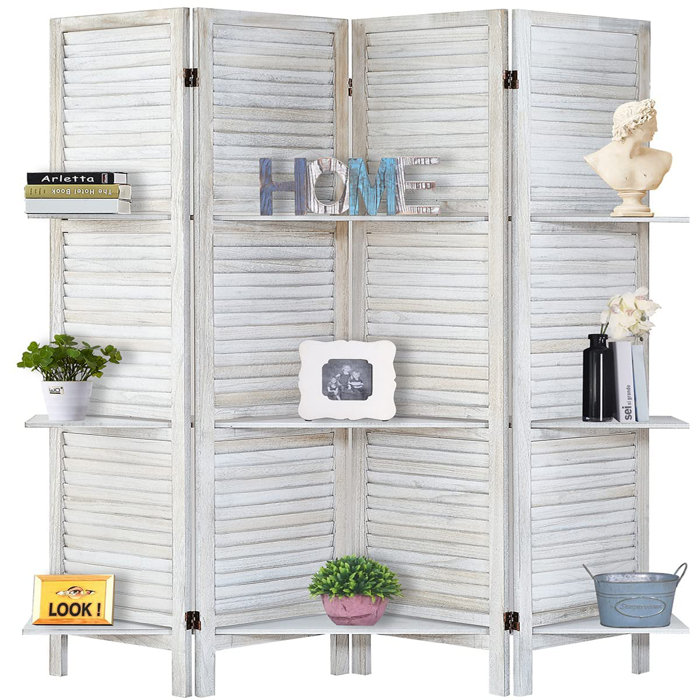Rose Home Fashion Double-Side Room Divider with Shelves for Room ...