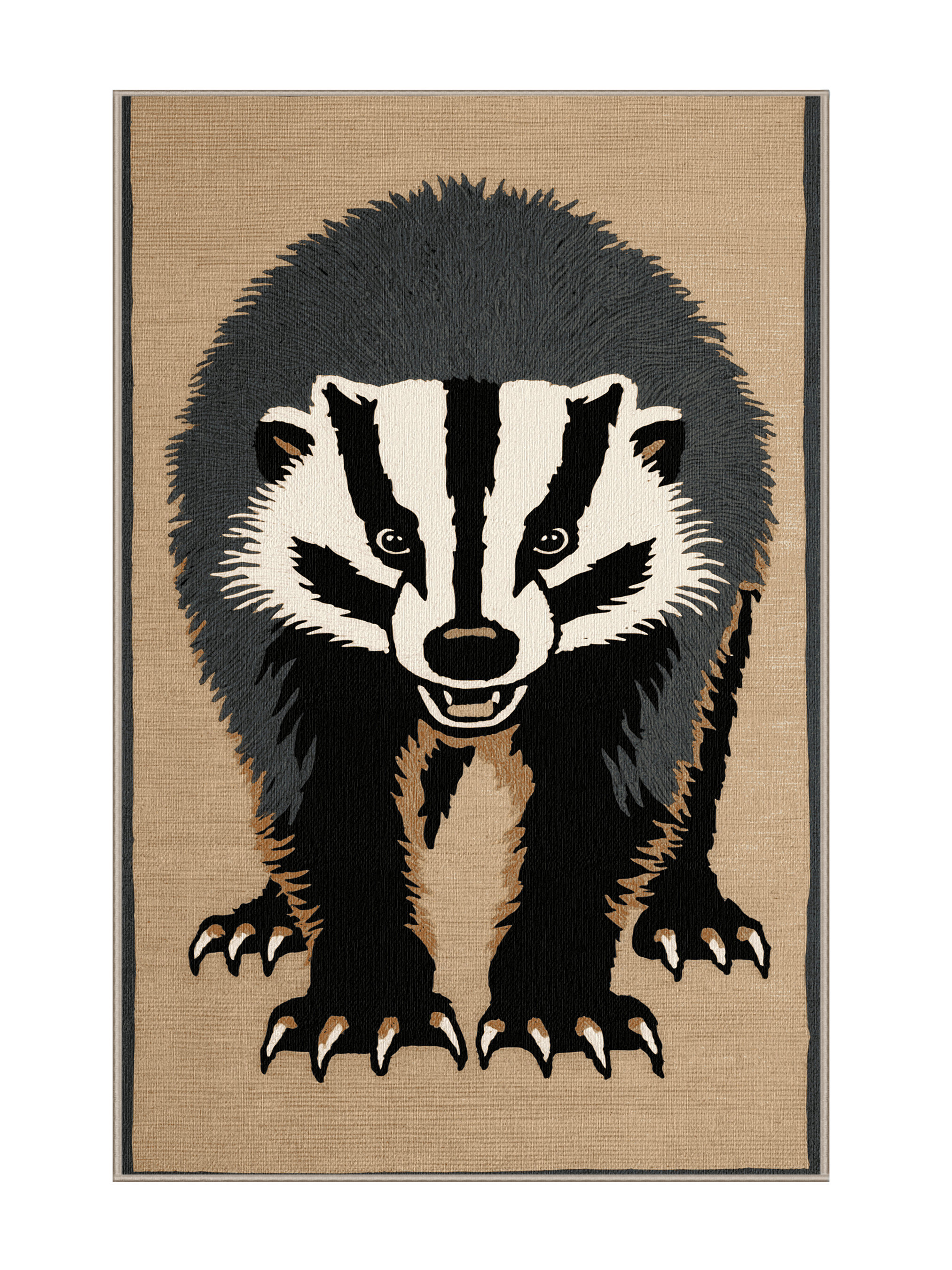 Foundry Select Washable Honey Badger Wildlife Area Rug | Wayfair
