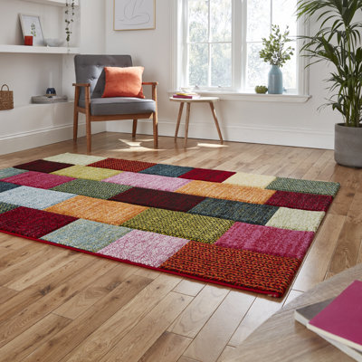 Lark Manor Brooklyn area rug Machine Woven Rectangle Multi coloured ...