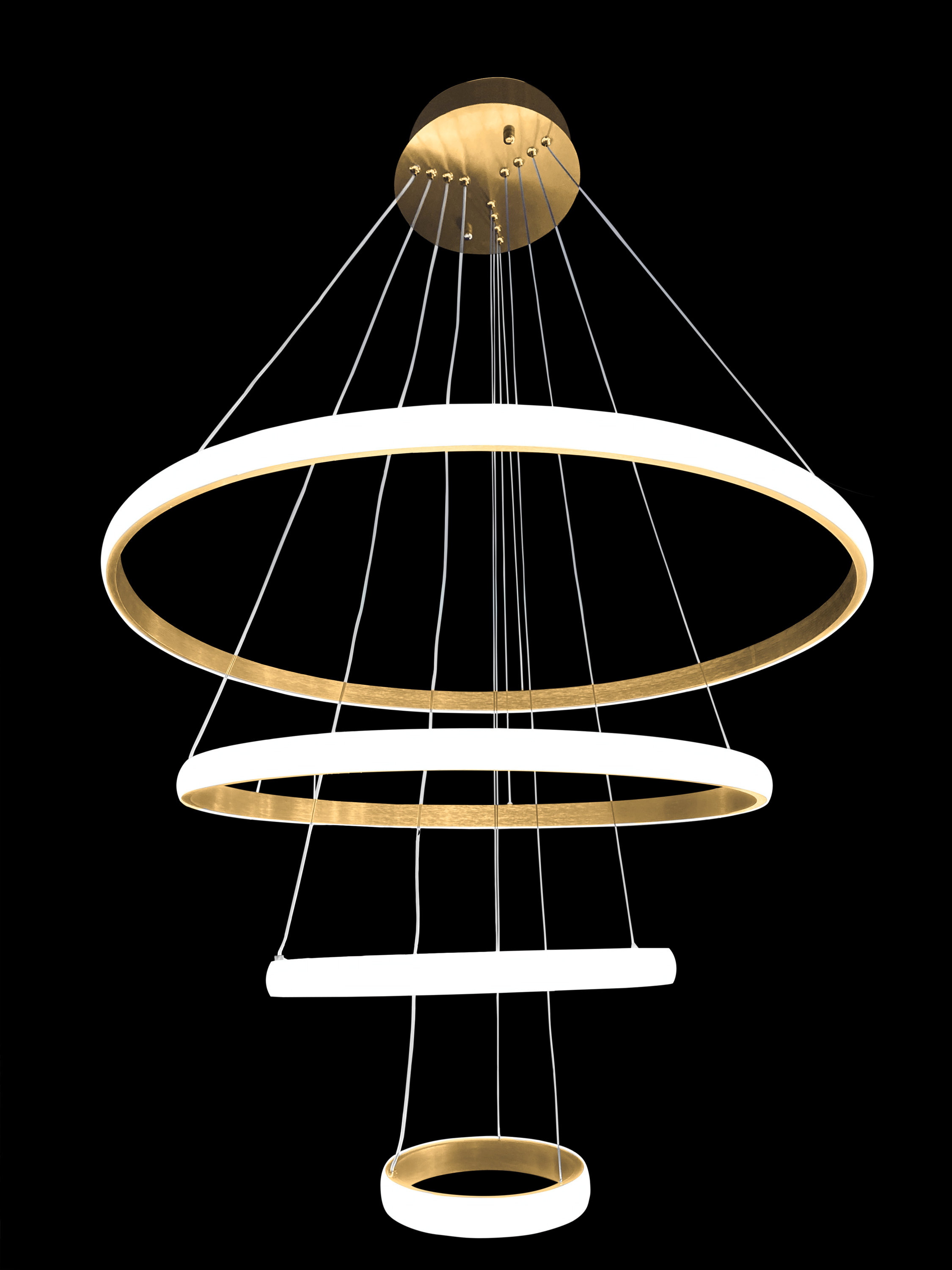 Everly Quinn Rivanna LED Modern 4 Tier Chandelier Gold Lighting Fixture ...