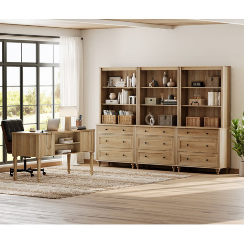 Alcott Hill® 2 - Piece Office Set, 56" Executive Desk & Set Of 3 ...