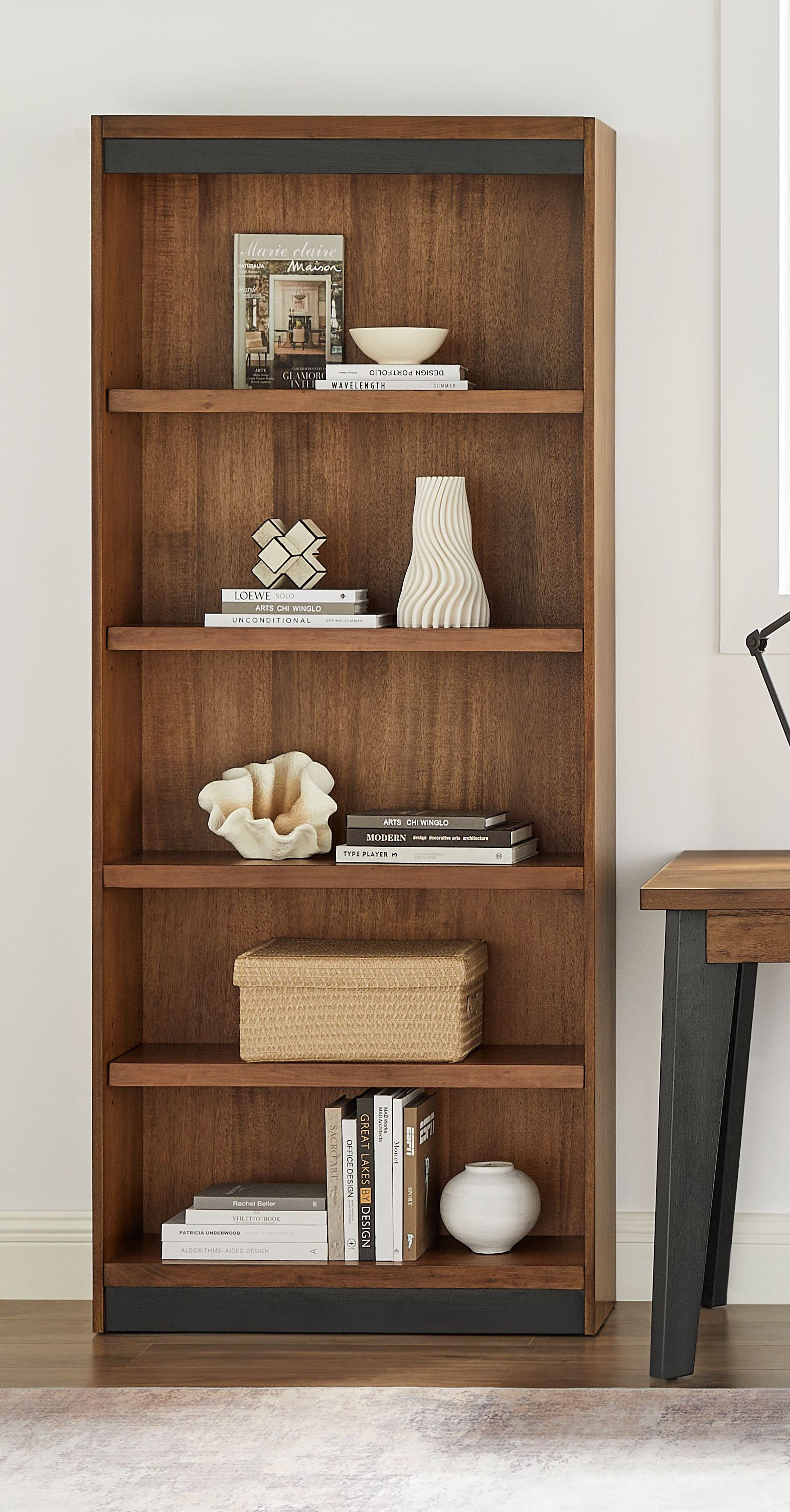 Hokku Designs Annakin Modern Wood Open Bookcase, Office Bookcase ...