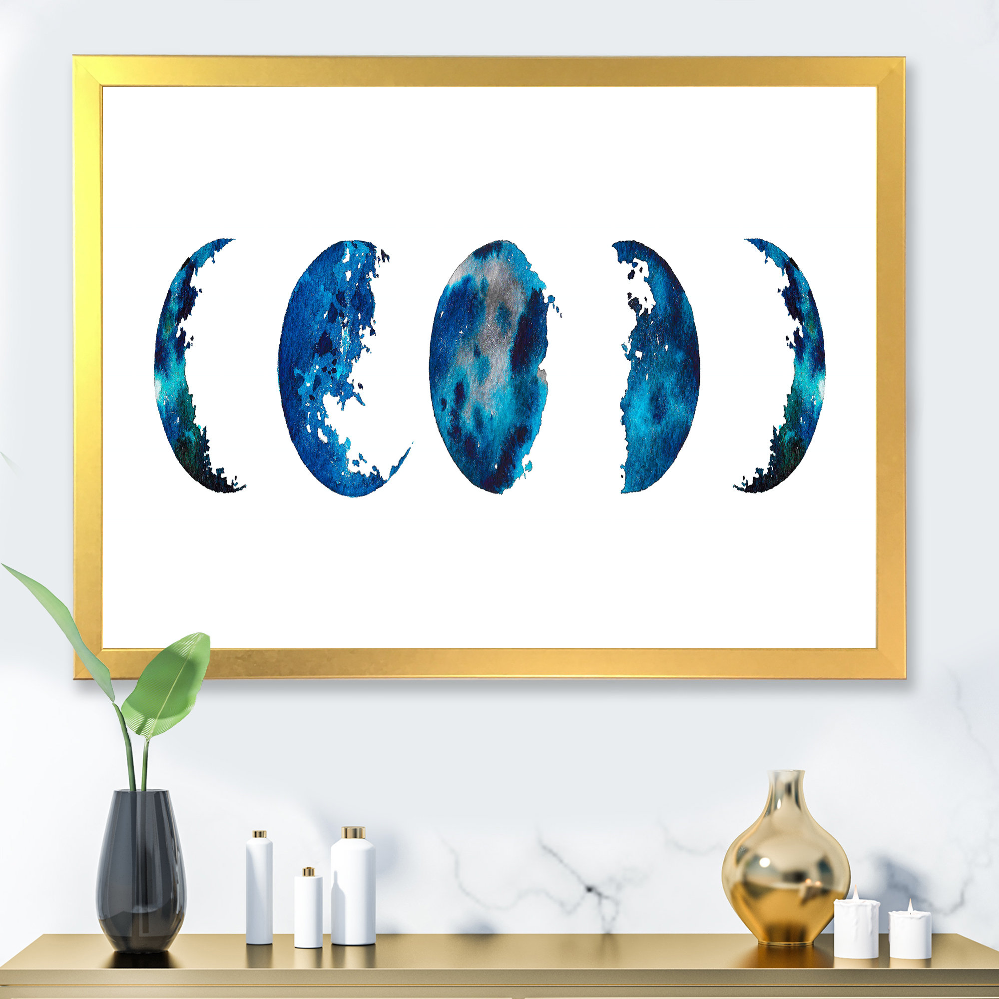 East Urban Home Moon Phases - Picture Frame Print on Canvas | Wayfair