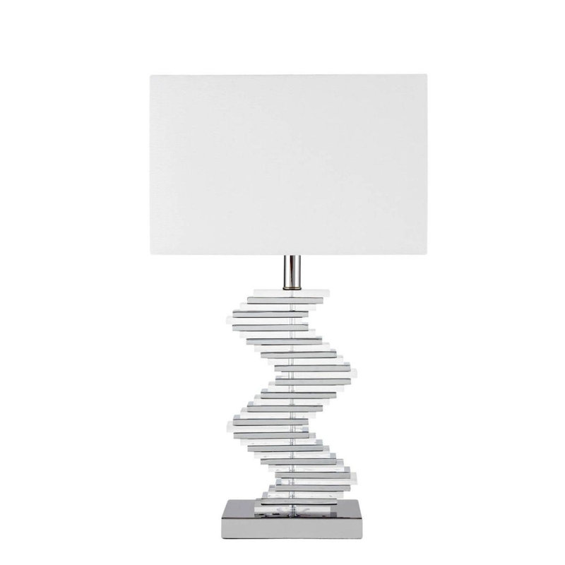 Orren Ellis Crystal Two Tone Paved Table Lamp // 1 Light | Wayfair