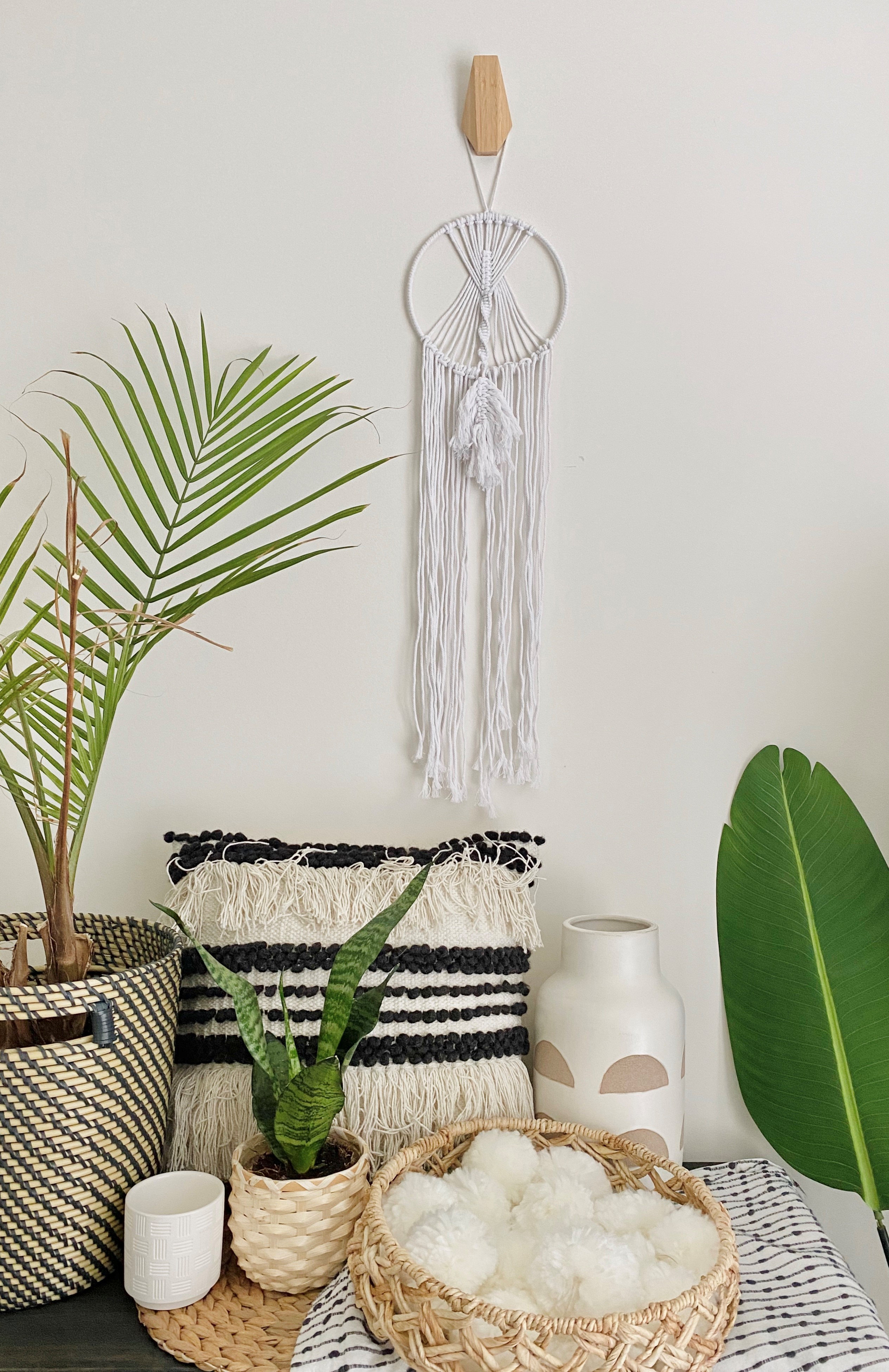 Bungalow Rose Handmade Boho Wall Decor on Fabric | Wayfair