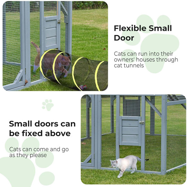 Sapphome 9.25Ft Catio Outdoor Cat Enclosure, Large Walk in Cat Run ...