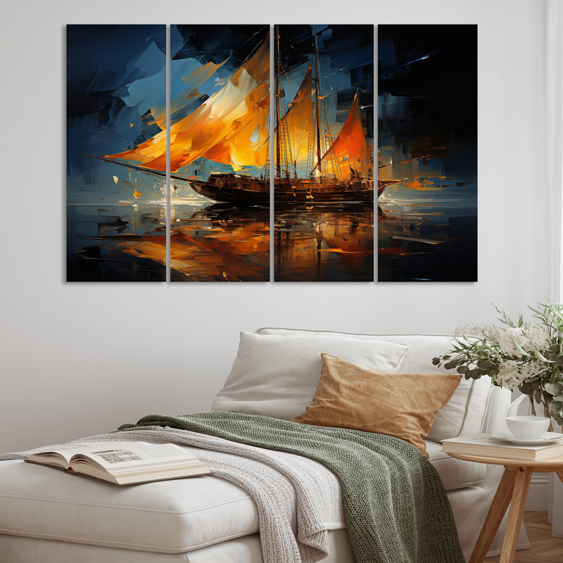Design Art Boat Abstract Maritime Symphony II - Boat Metal Wall Art ...