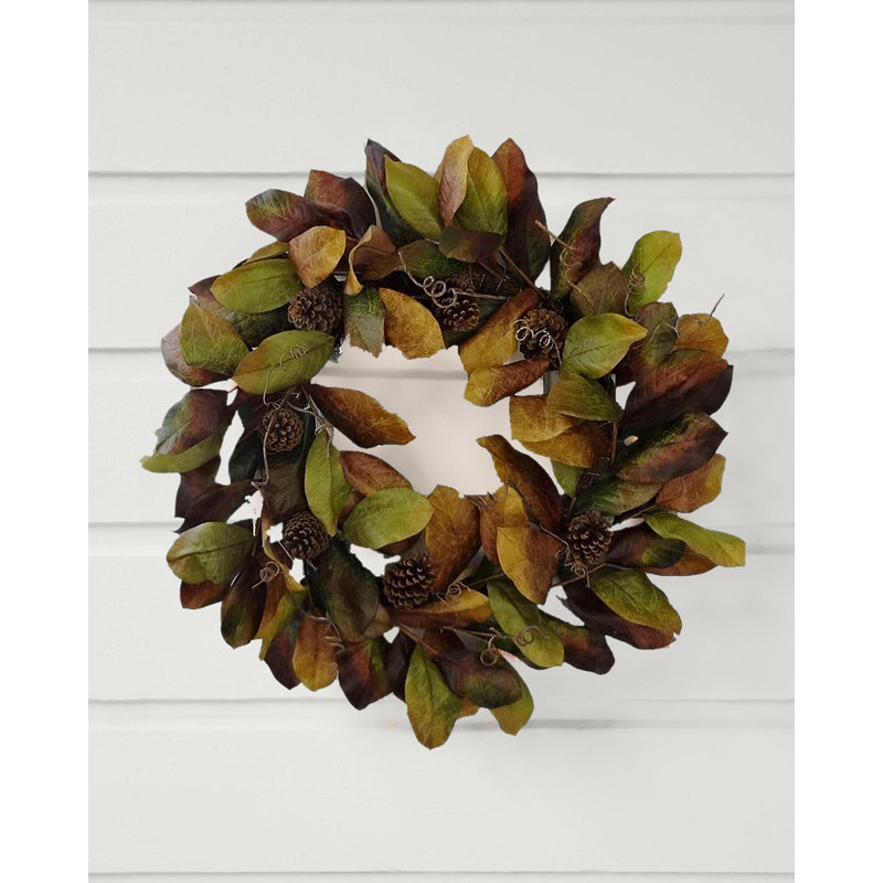 Loon Peak® Magnolia Leaf 32" Fabric Wreath & Reviews | Wayfair