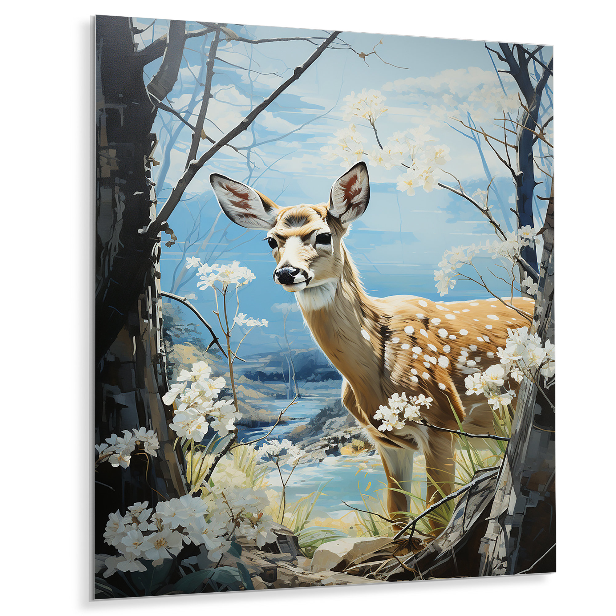 Millwood Pines Deer Graceful Fawn Pastoral I - Animals Deer Metal Art ...