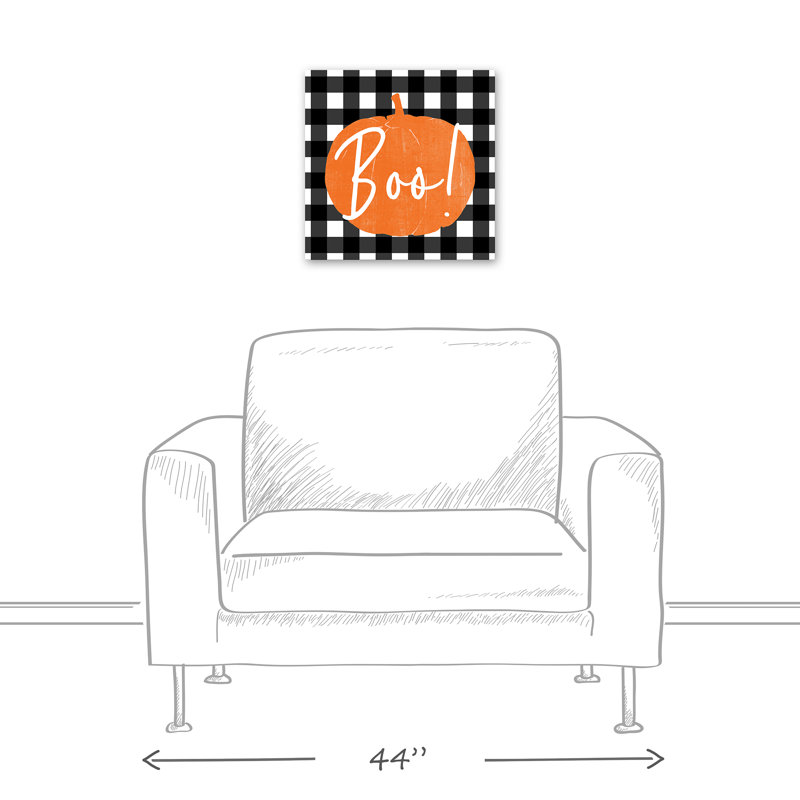 The Holiday Aisle® 'Boo Buffalo Check' Textual Art on Canvas | Wayfair