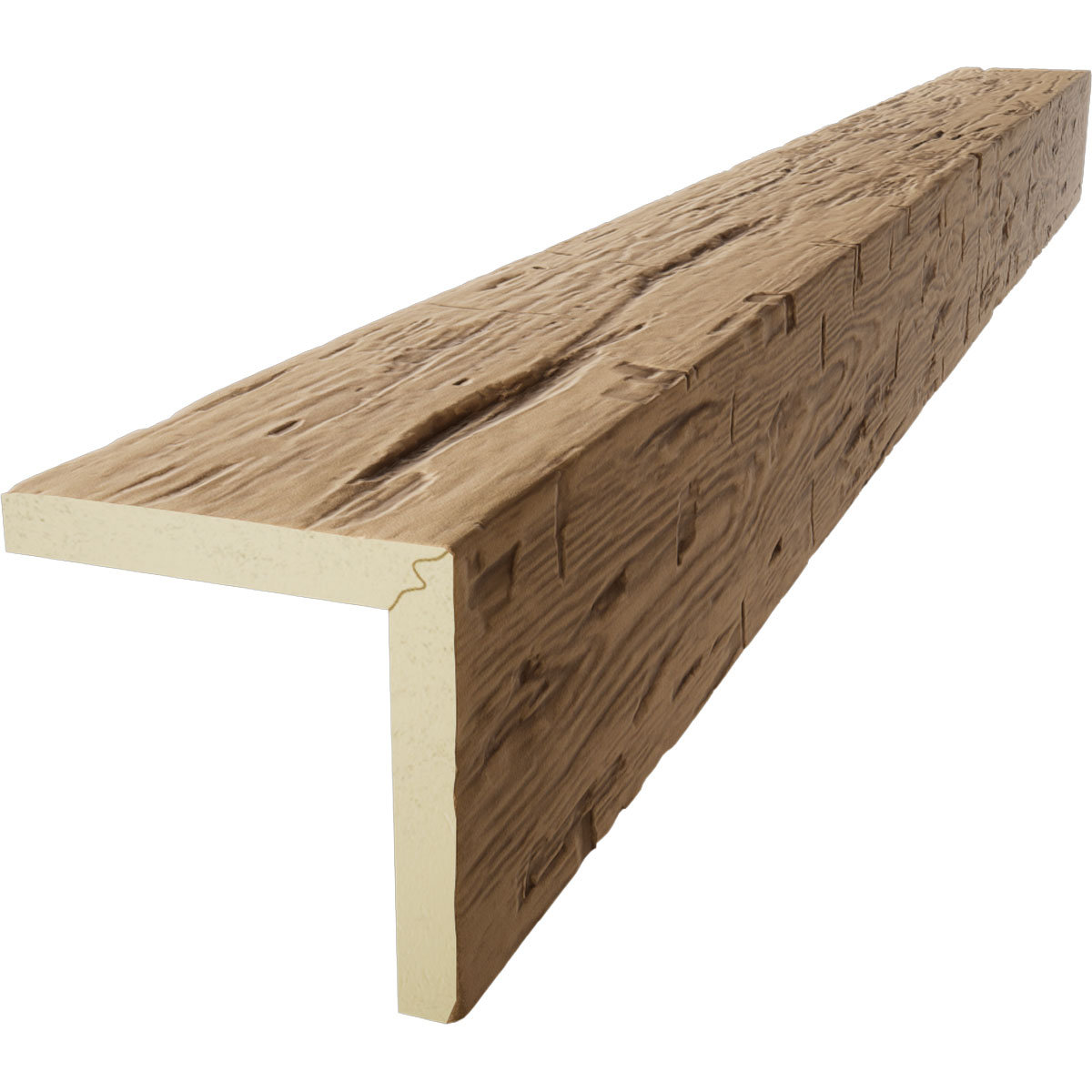 Ekena Millwork Hand Hewn Timberthane Faux Wood 2-Sided Ceiling Beam (L ...
