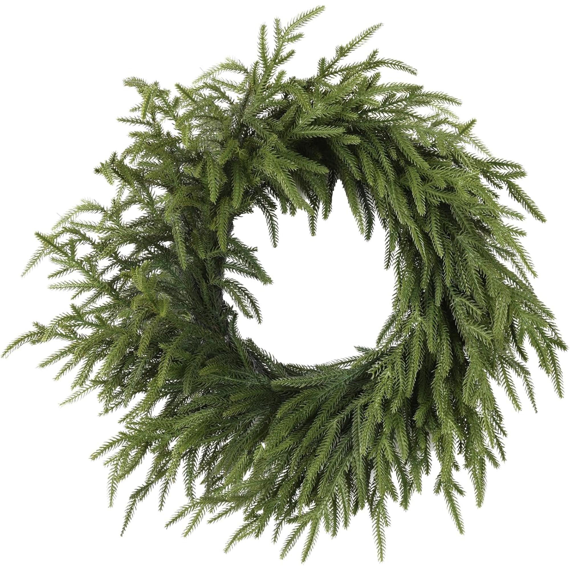 One Allium Way® 24 Inch Real Touch Christmas Wreath, Natural Droopy ...