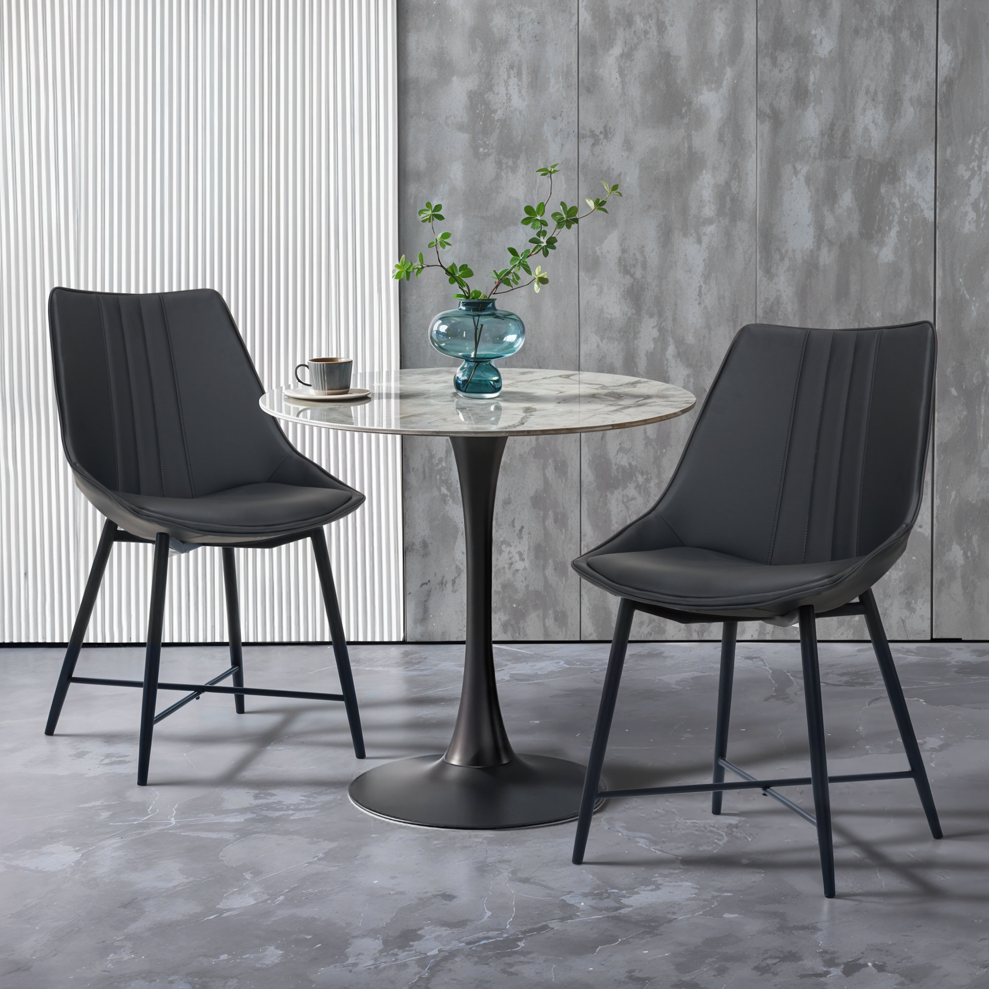 George Oliver Grabill Tufted Leather Dining Chair & Reviews - Wayfair ...
