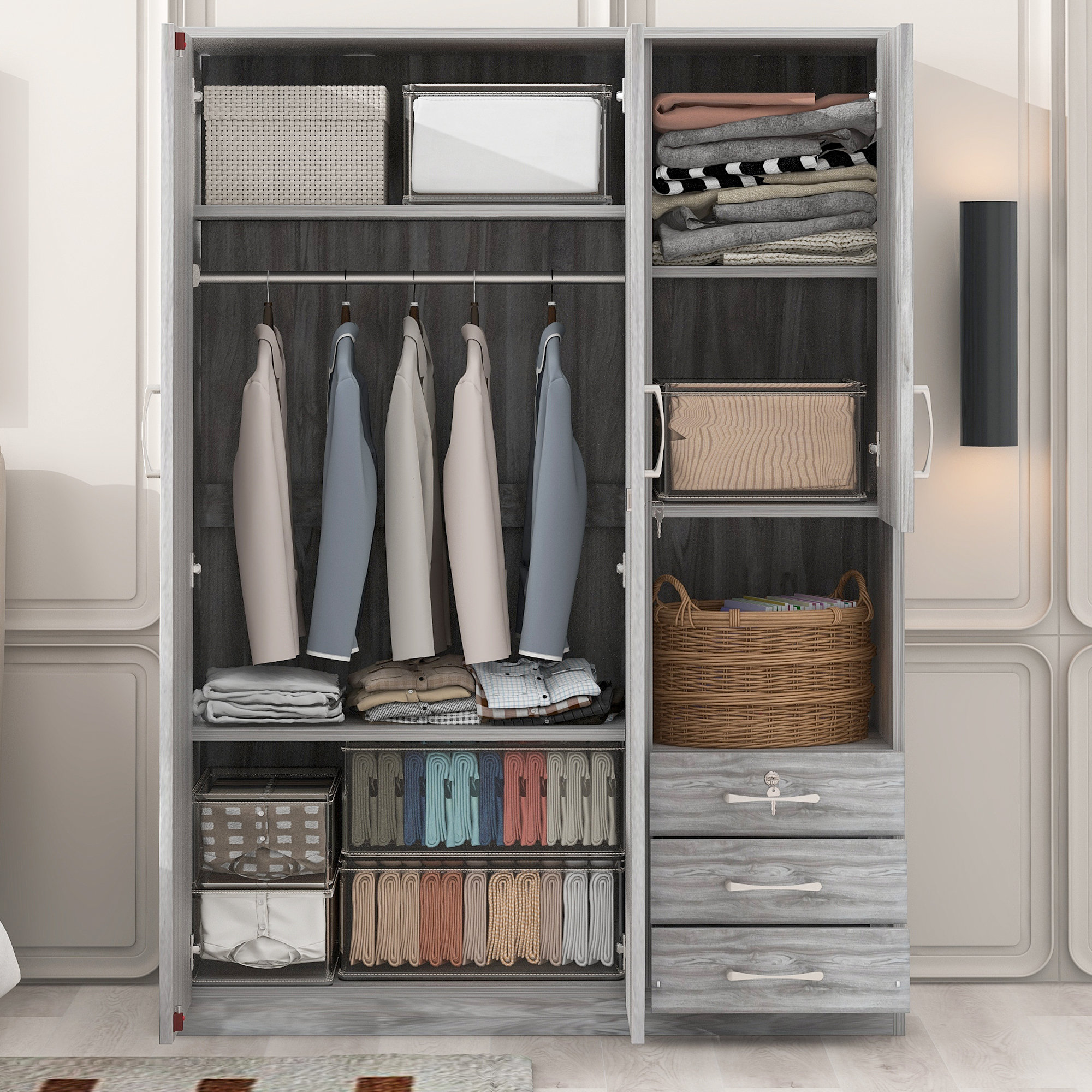 Latitude Run® Modern Minimalist Armoire Wardrobe | Wayfair