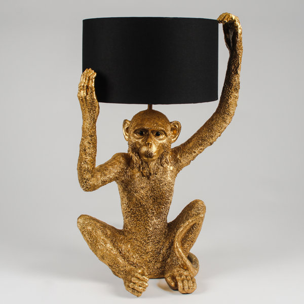 Canora Grey Monkey Holding Lamp Shade, Gold | Wayfair.co.uk