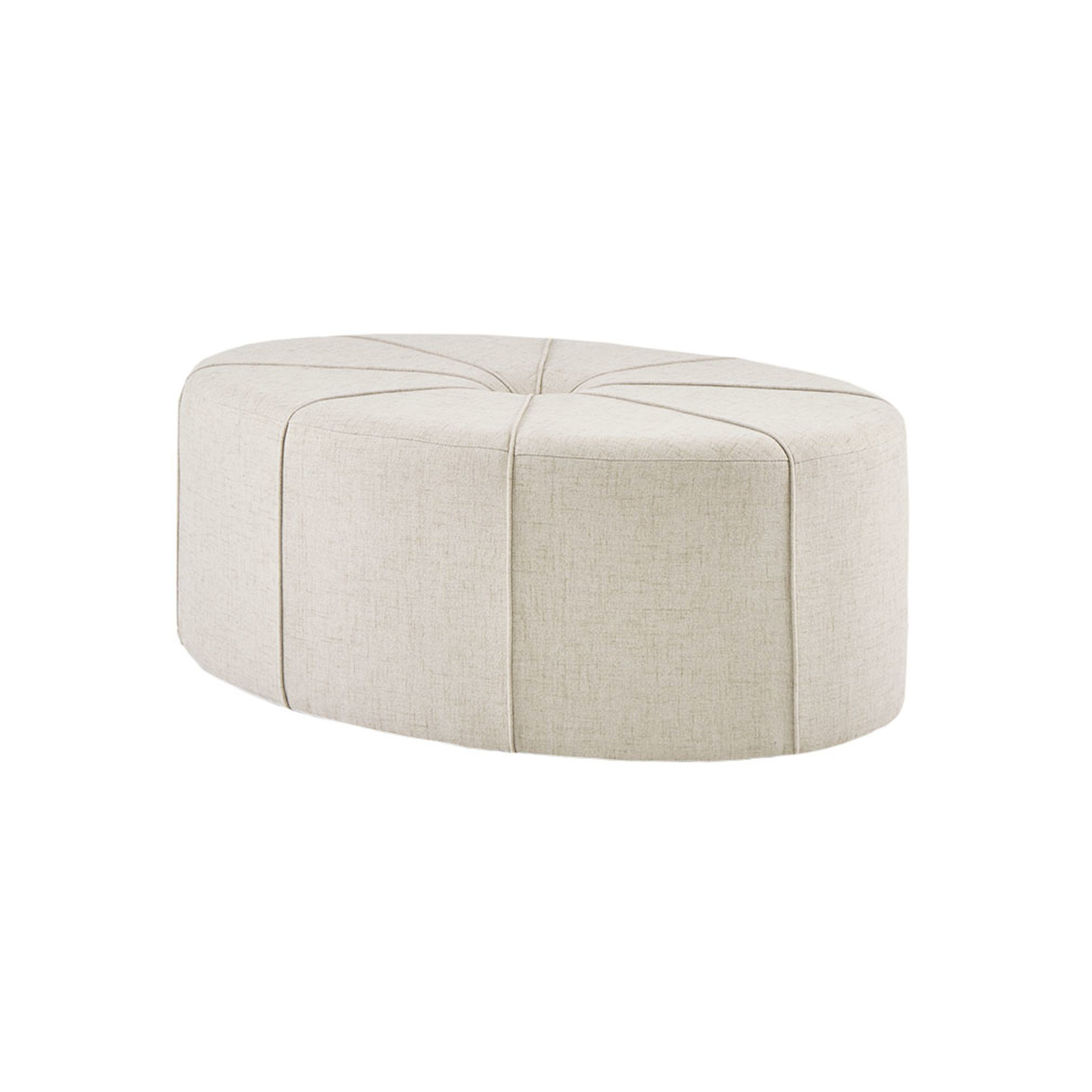 Latitude Run® Cream Footstool - 48", Fabric, Button , Thick , Living ...