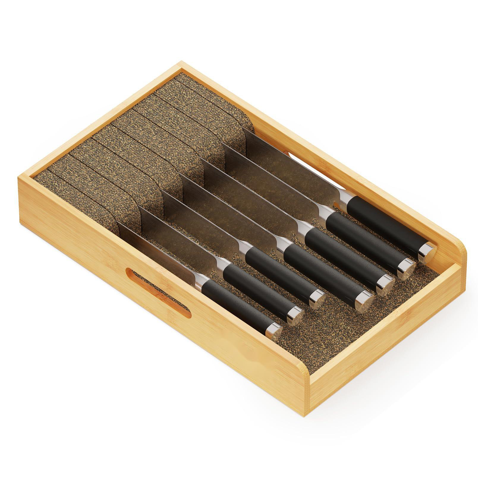 SEASONAL COLLECTIONS, LLC Knife Drawer Organizer, Bamboo Insert Dock ...