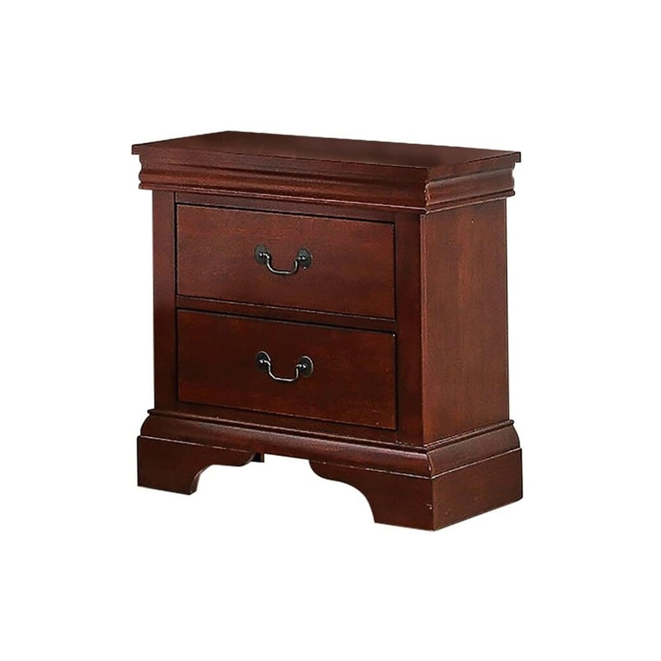 Latitude Run® Bedroom Furniture Nightstand Cherry Finish 2 x Drawers ...