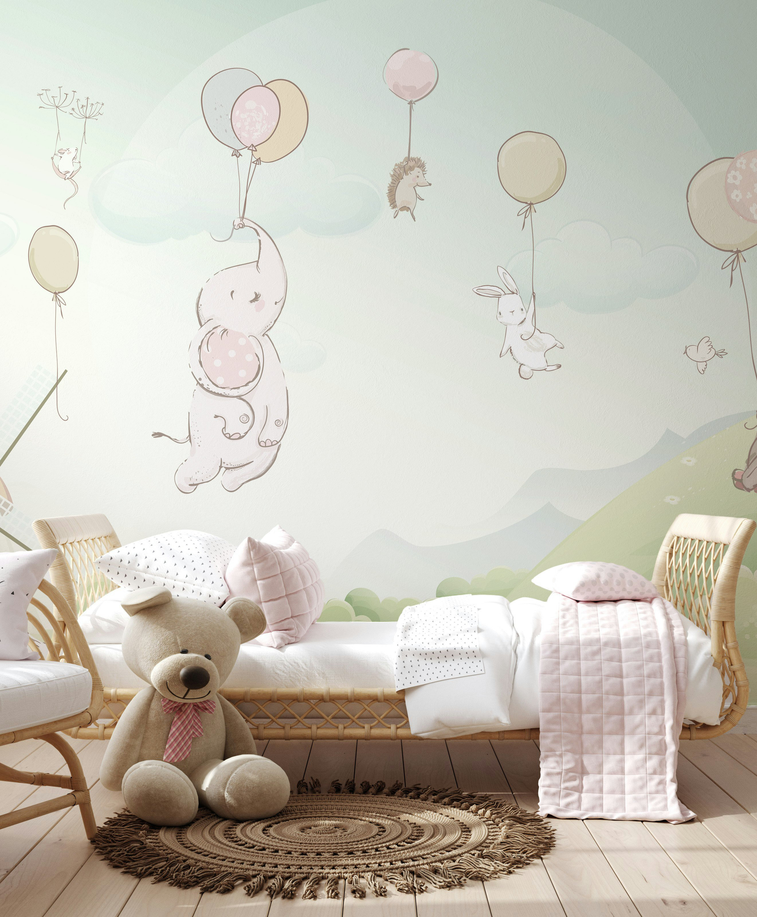 Zoomie Kids Kids Little Elephant Animal Cartoon Windmill Removable ...