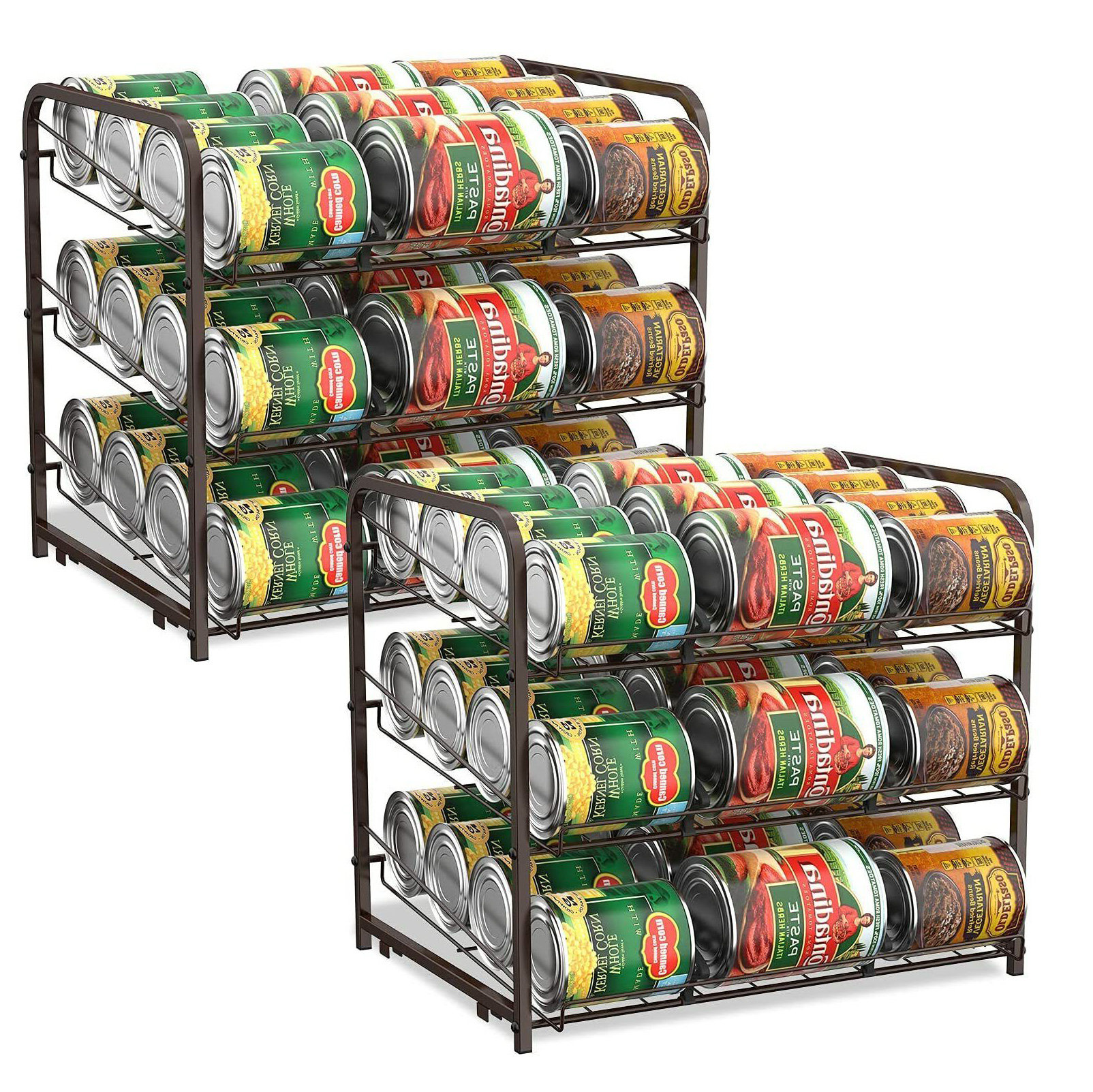 Prep & Savour Stackable Can Rack Organizer for 72 Can Kitchen ...