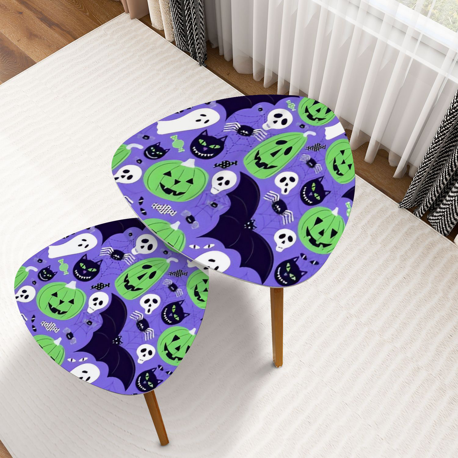 George Oliver Triangle Nesting Coffee Table Set of 2 Cute Halloween ...