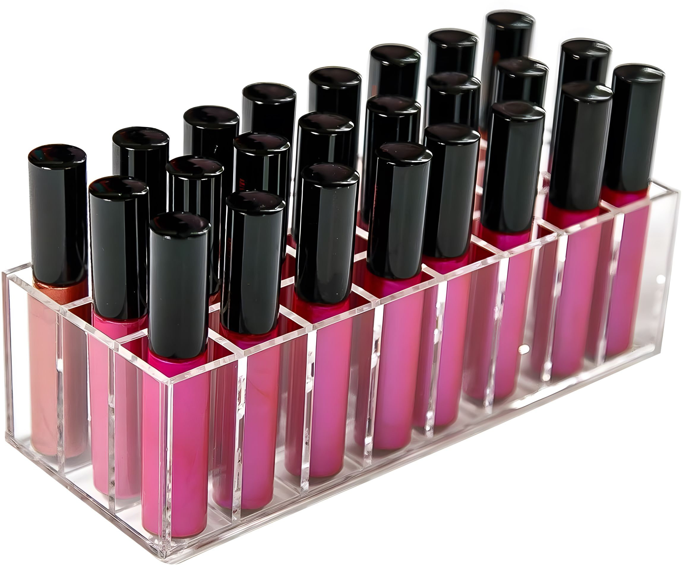 Brayden Studio Durable Acrylic Lip Gloss Organizer - 24 Slots For ...