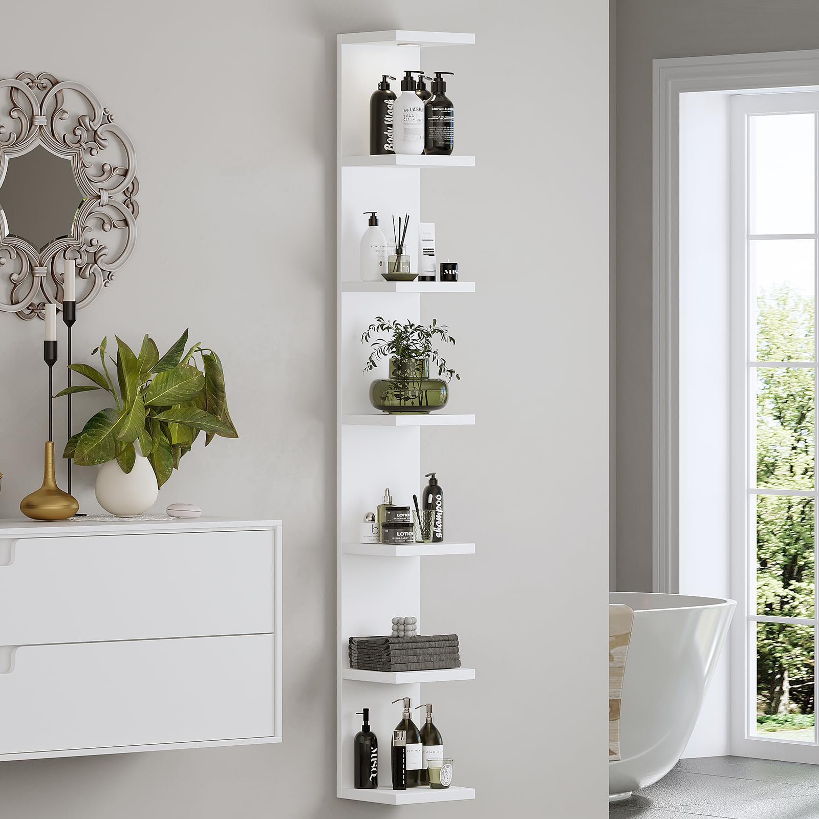 Orren Ellis 7 Tier Wall Shelf Unit,Lack Wall Shelf,display Floating ...