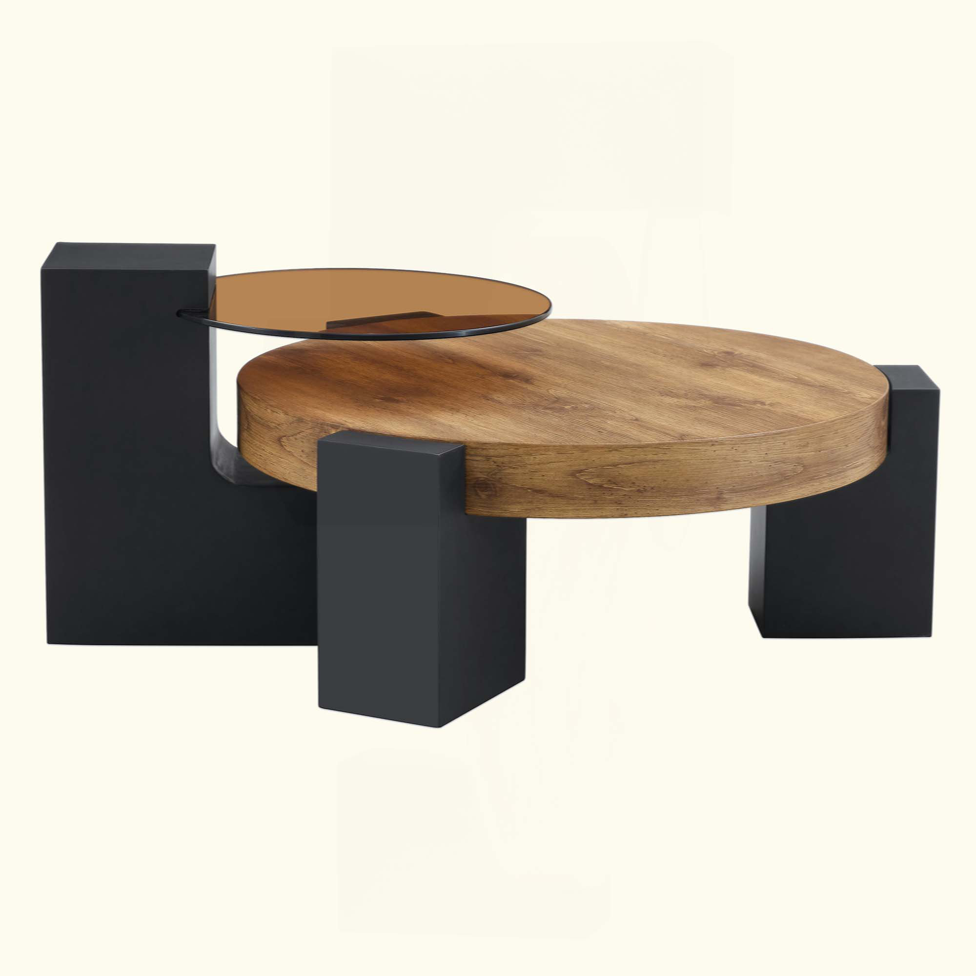 Latitude Run® Modern Simple Double-Layer Round Coffee Table ...