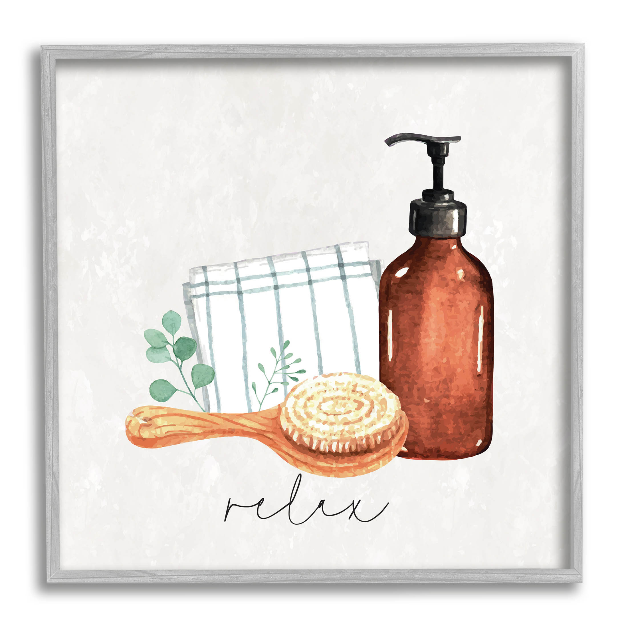 Stupell Industries Spa Bath Relax Calligraphy Giclee Texturized Wall ...