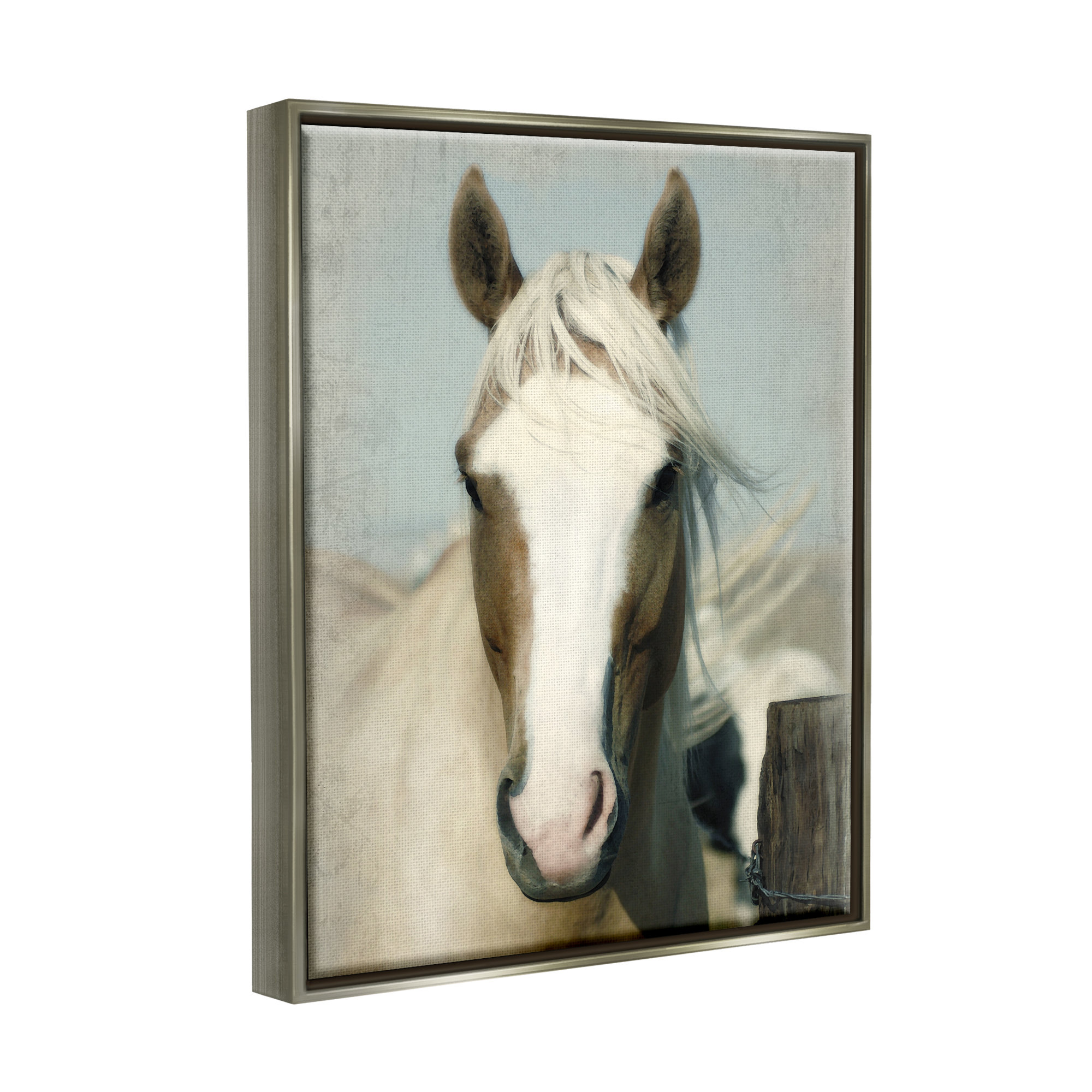 Stupell Industries Ba-310-Floater Horse At Rustic Fence by Rhonda ...